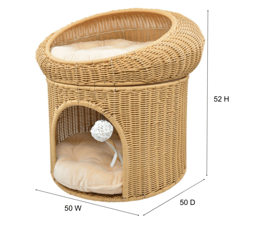 Kelly Tower Pet House - Beige | PP Rattan+Metal Frame Including cushion ...